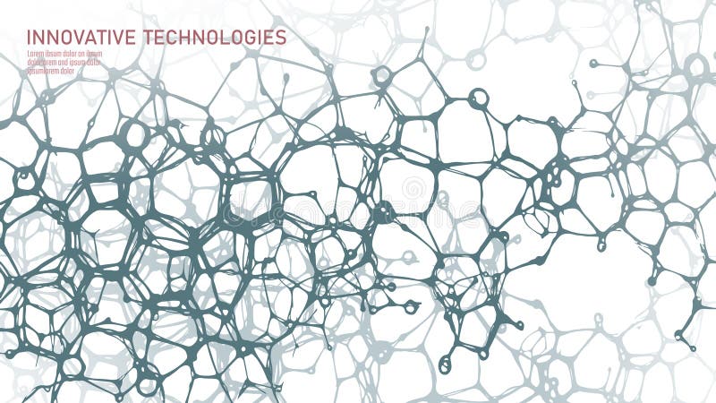 Abstract Molecular Network Structure. Interconnected Organic Shapes ...