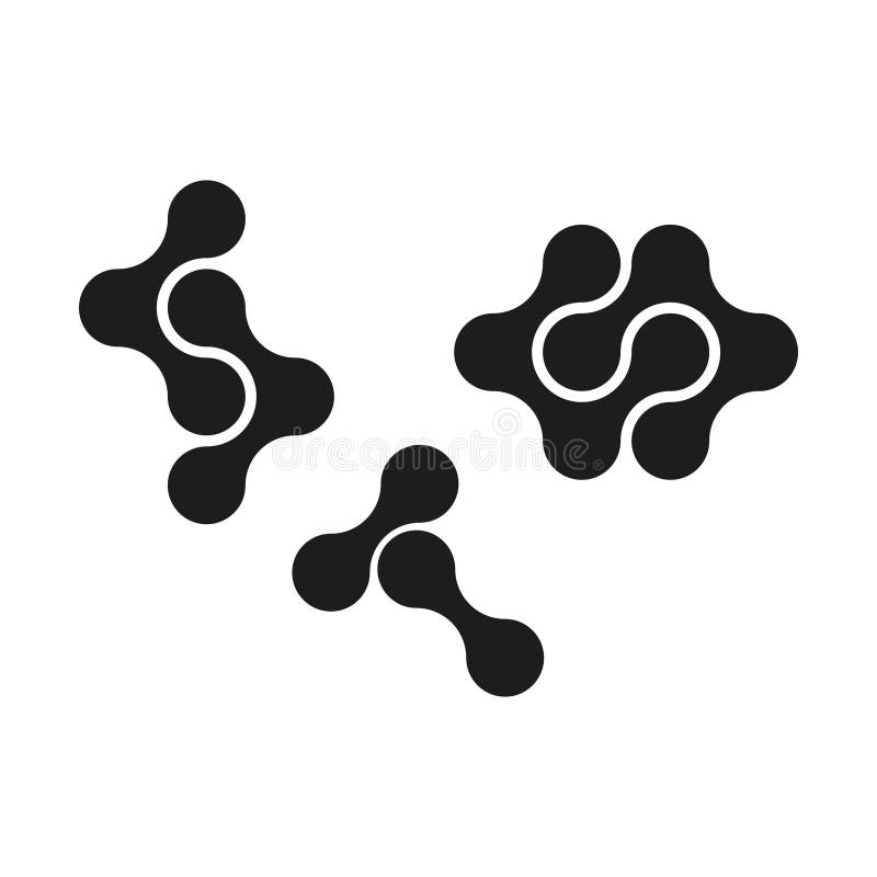 Abstract Molecular Shapes. Science Inspired Design. Black and White ...