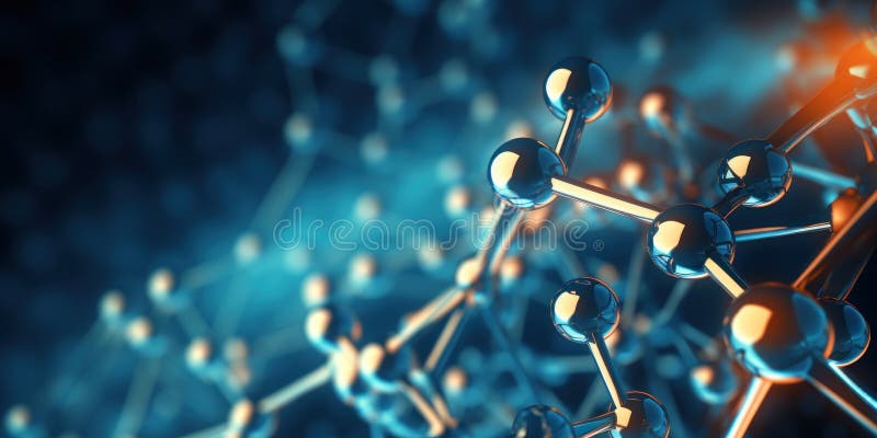 Abstract Molecular Structure. Atoms in Molecular Model. Science and ...