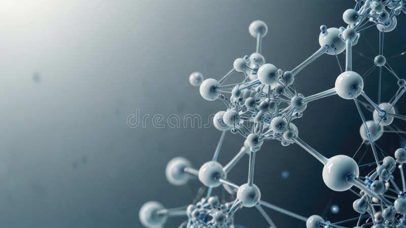 Abstract Molecular Structure: Blue and White Atoms and Molecules Stock ...