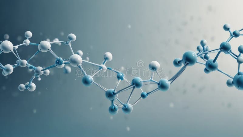 Abstract Molecular Structure: Blue and White Atoms and Molecules Stock ...