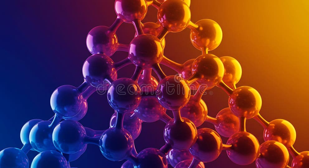 Abstract Molecular Structure: 3D Rendering of a Complex Network of ...