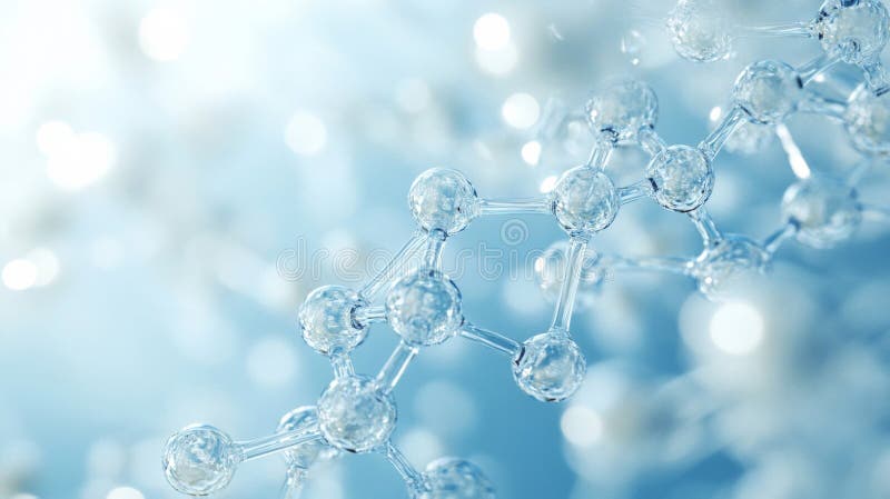Abstract Molecular Structure: 3D Rendering of a Transparent Blue ...