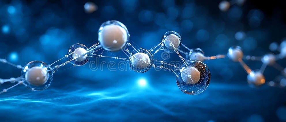 Abstract Molecular Structure Design Generated Using Ai Stock Illustration Illustration Of