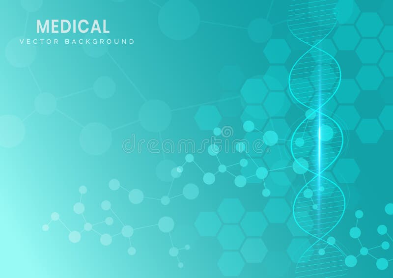 Abstract Molecular Structure and Dna on Light Blue Background Stock ...