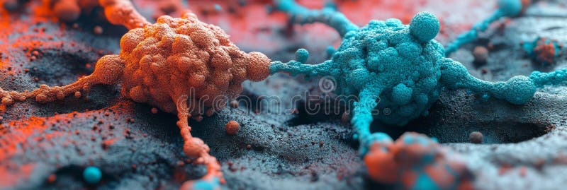 An Abstract Molecular Structure Featuring the Interaction between ...