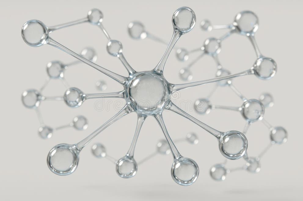 Abstract Molecular Structure with Interconnected Translucent Glass ...