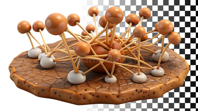 Abstract Molecular Structure Model Spheres Rods on Rock Base Sci,fi Art ...