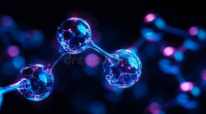 Abstract Molecular Structure with Neon Glow Stock Photo - Image of ...