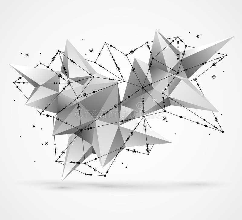 Abstract Molecular Structure with Polygonal Shapes Stock Vector ...