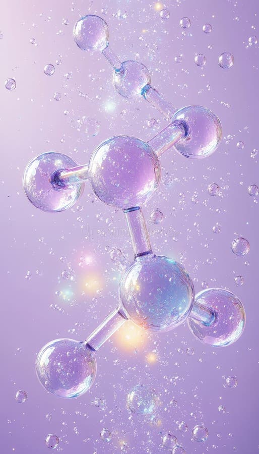 Abstract Molecular Structure, Purple Background Science, Chemistry ...