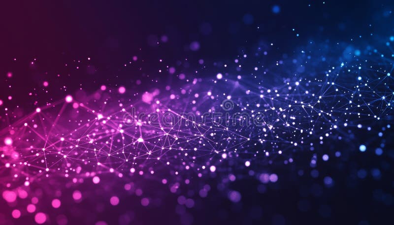 Abstract Molecular Structure, Purple and Blue Background Science ...