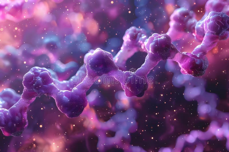 Abstract Molecular Structure with Purple and Pink Glow - Scientific ...