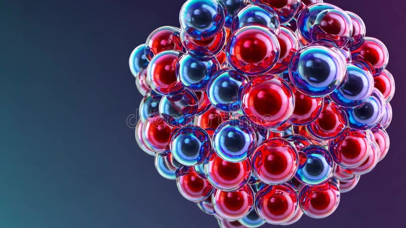 Abstract Molecular Structure Red Blue Spheres Science Chemistry Theme ...