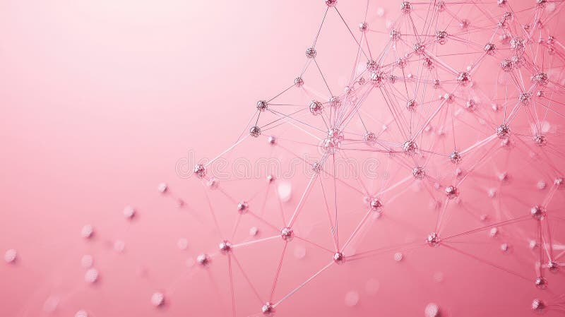 Abstract Molecular Structure Soft Pink Background Representing ...