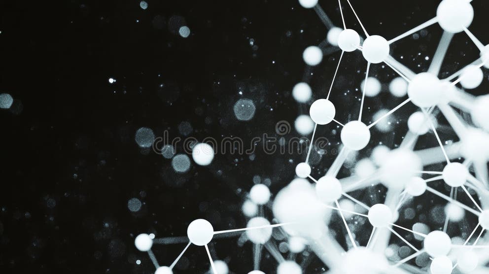 Abstract Molecular Structure with Spheres and Connections in a Dark ...