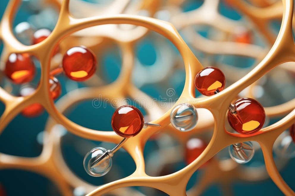 Abstract Molecular Structure with Spherical Nodes Stock Illustration ...