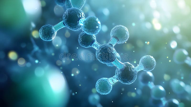 Abstract Molecular Structure Under Blue Light with Depth of Field Stock ...