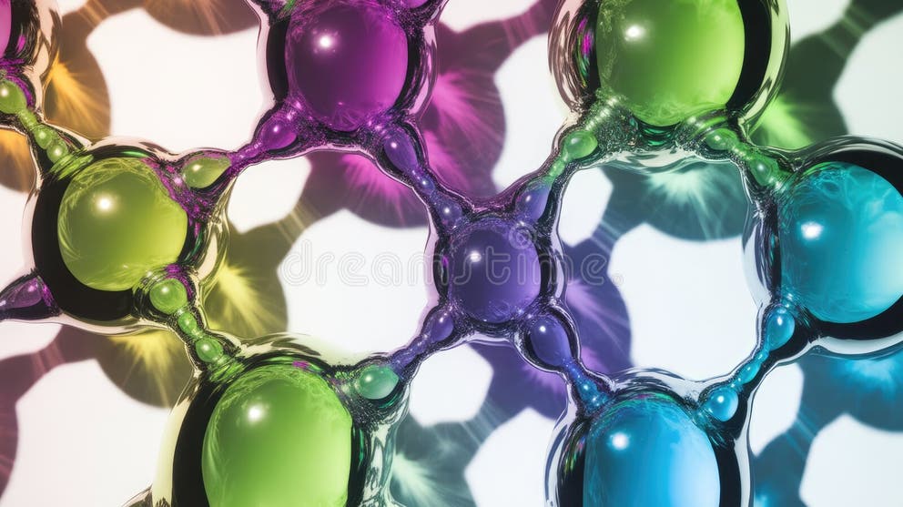 Abstract Molecular Structure with Vibrant Colors Creating a Mesmerizing ...