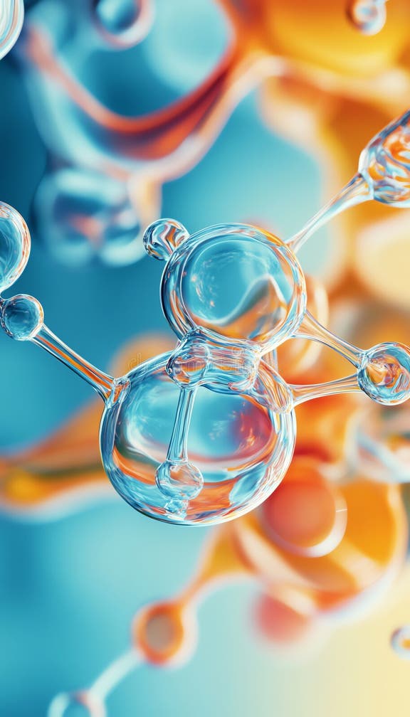 Abstract Molecular Structure with Vibrant Colors Representing ...