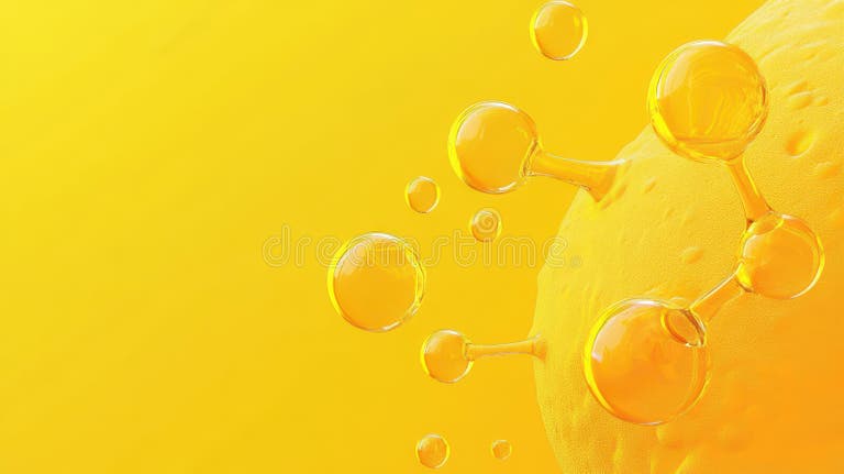Abstract Molecular Structure in Yellow Science Medicine and Cosmetics ...