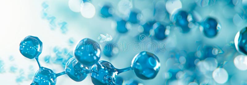 Abstract Molecular Structures and Chemical Formulas with Blue Elements ...