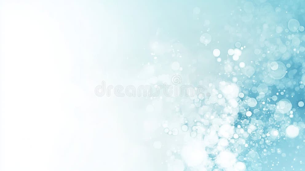 Abstract Molecular Structures in Light Blue and White with a Central ...