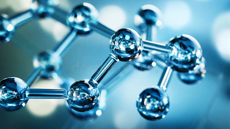 Abstract Molecular Structures Floating Illuminated By Soft Light Background Stock Video
