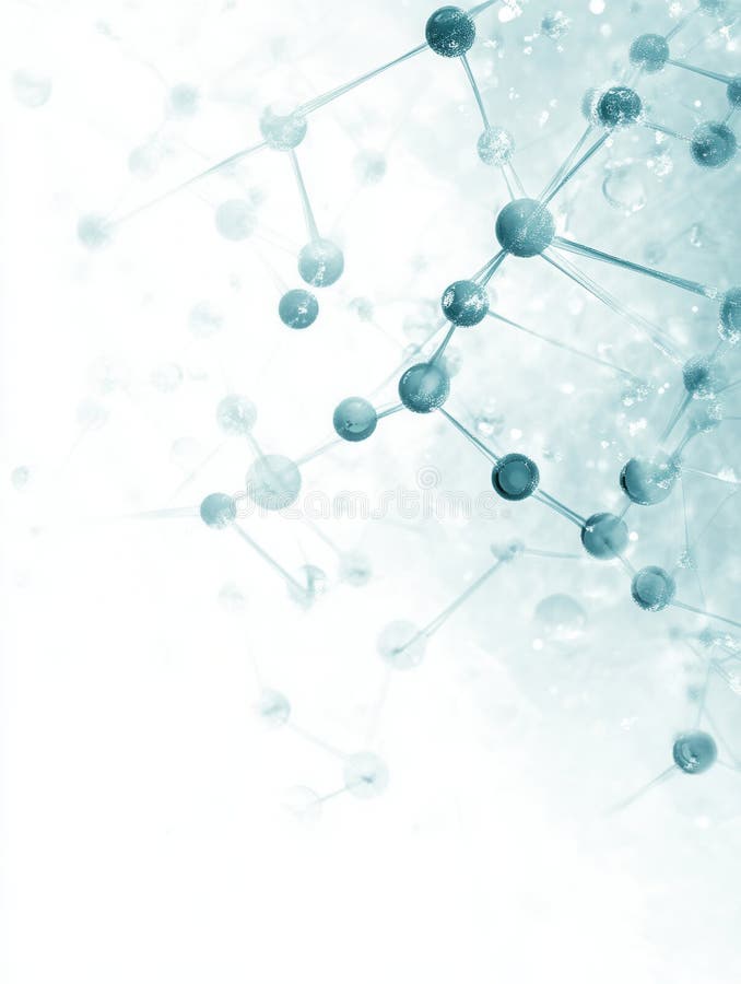 Abstract Molecular Structures in Light Blue and White Create a ...