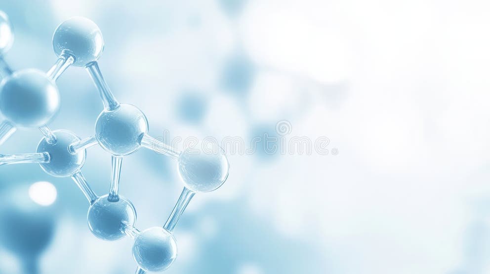 Abstract Molecular Structures in Light Blue and White Create a Sterile ...