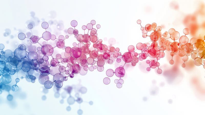 Abstract Molecular Structures in Pastel Hues Set Against Pristine White ...