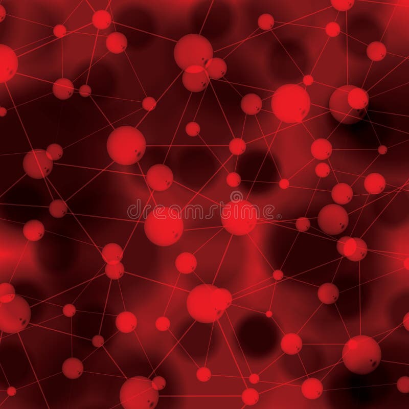 Abstract Molecule 3d Red Background Stock Vector - Illustration of ...