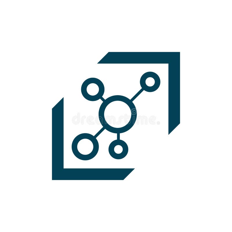 Abstract Molecule Icon Illustration Template Logo and Symbol Vector ...