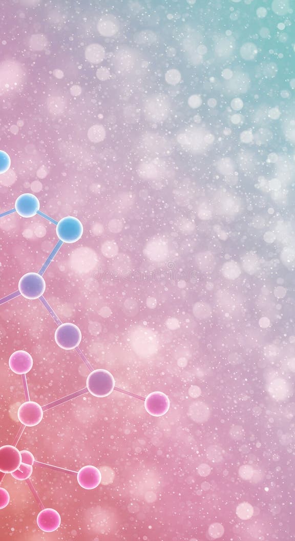 Abstract Molecule Structure with Bokeh Lights and Pastel Gradient ...