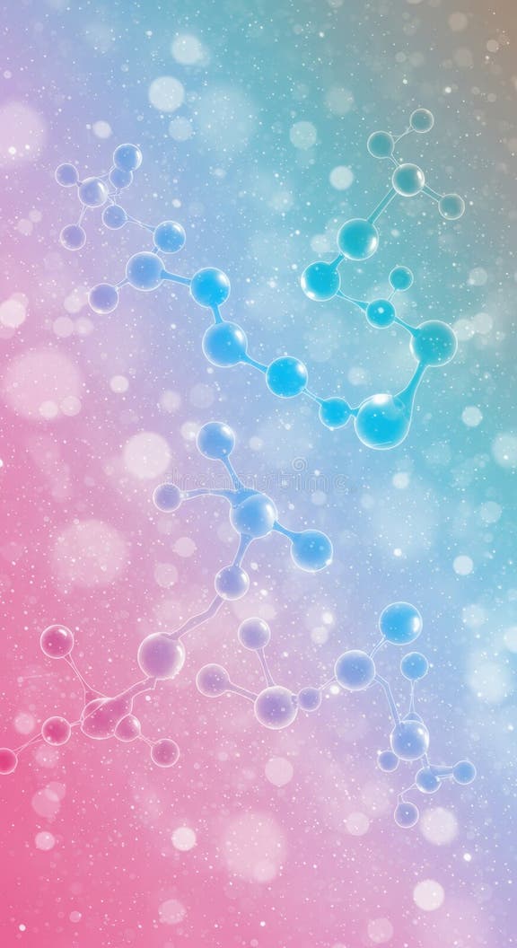 Abstract Molecule Structure on a Gradient Background with Soft Bokeh ...