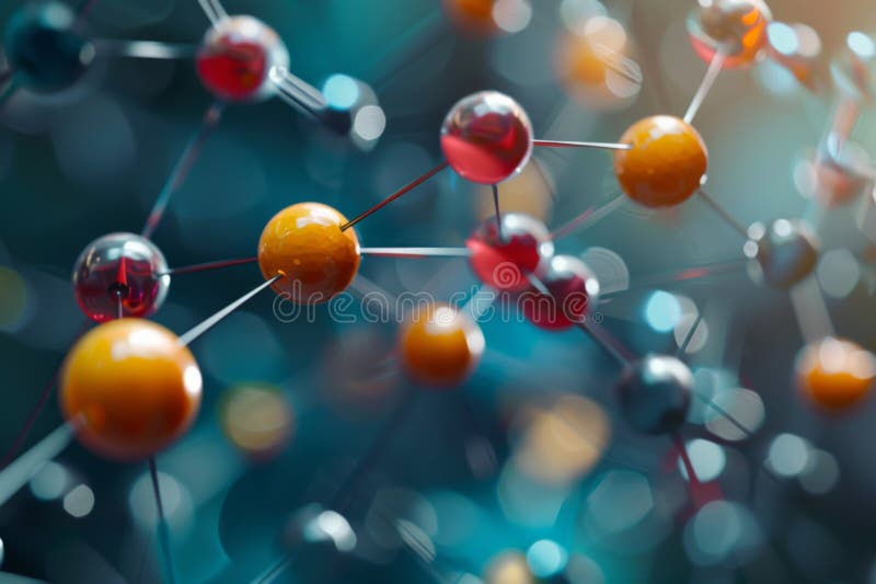 Abstract Molecule Structure, Research in Molecular Chemistry. Stock ...