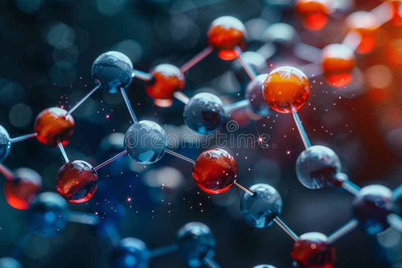 Abstract Molecule Structure, Research in Molecular Chemistry. Stock ...