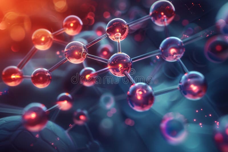 Abstract Molecule Structure, Research in Molecular Chemistry. Stock ...