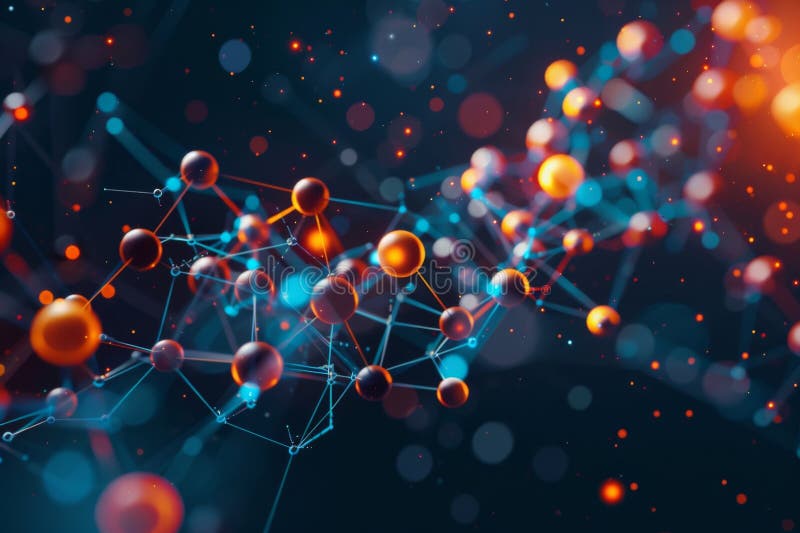 Abstract Molecule Structure, Research in Molecular Chemistry. Stock ...