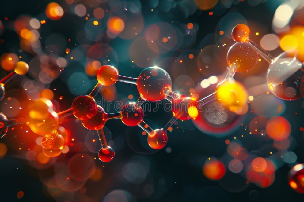 Abstract Molecule Structure, Research in Molecular Chemistry. Stock ...
