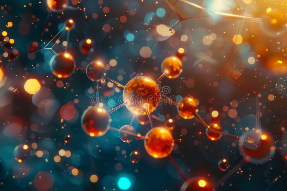 Abstract Molecule Structure, Research in Molecular Chemistry. Stock ...