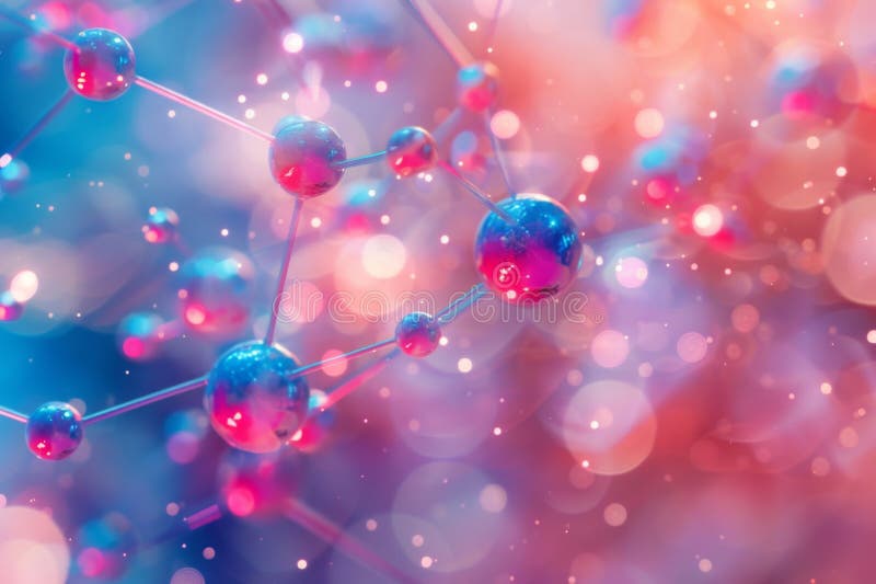 Abstract Molecule Structure, Research in Molecular Chemistry. Stock ...