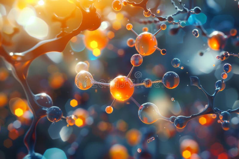 Abstract Molecule Structure, Research in Molecular Chemistry. Stock ...