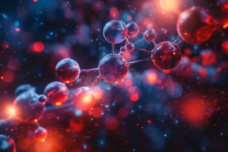 Abstract Molecule Structure, Research in Molecular Chemistry. Stock ...