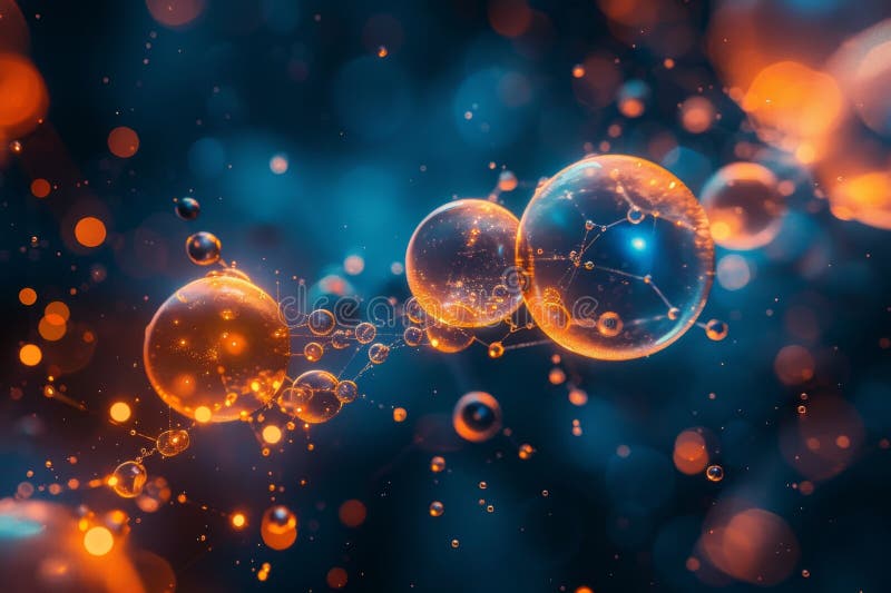 Abstract Molecule Structure, Research in Molecular Chemistry. Stock ...