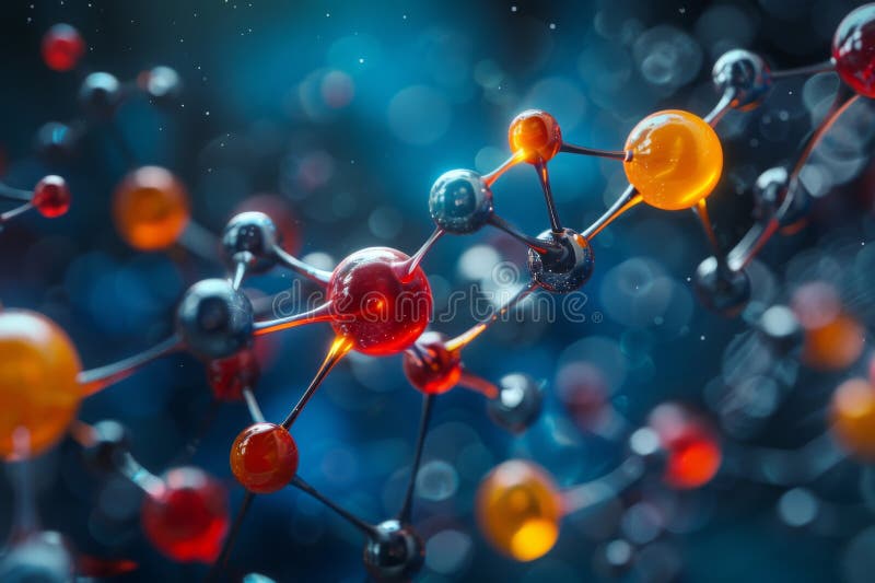 Abstract Molecule Structure, Research in Molecular Chemistry. Stock ...