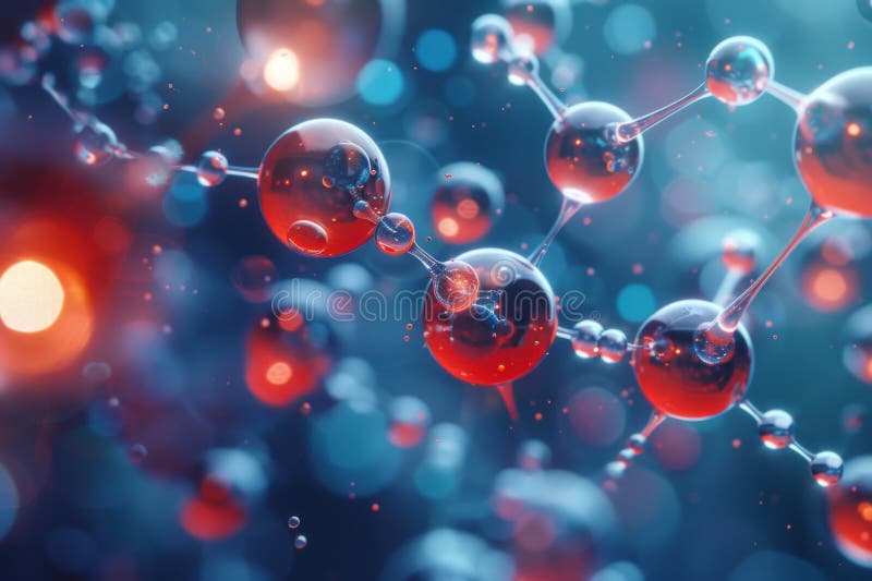 Abstract Molecule Structure, Research in Molecular Chemistry. Stock ...