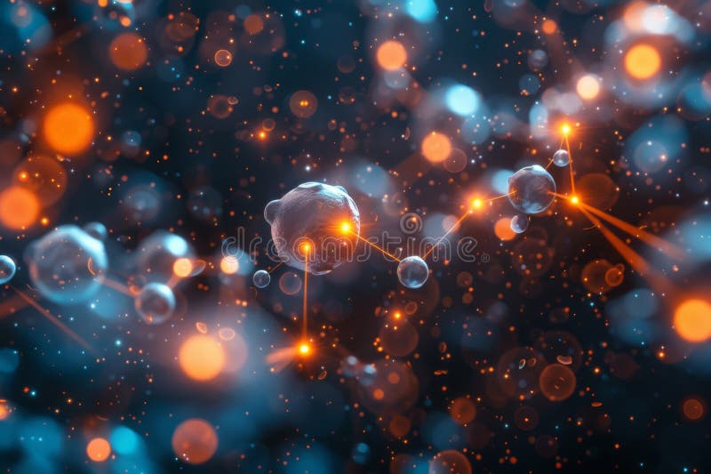 Abstract Molecule Structure, Research in Molecular Chemistry. Stock ...