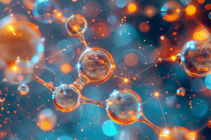 Abstract Molecule Structure, Research in Molecular Chemistry. Stock ...