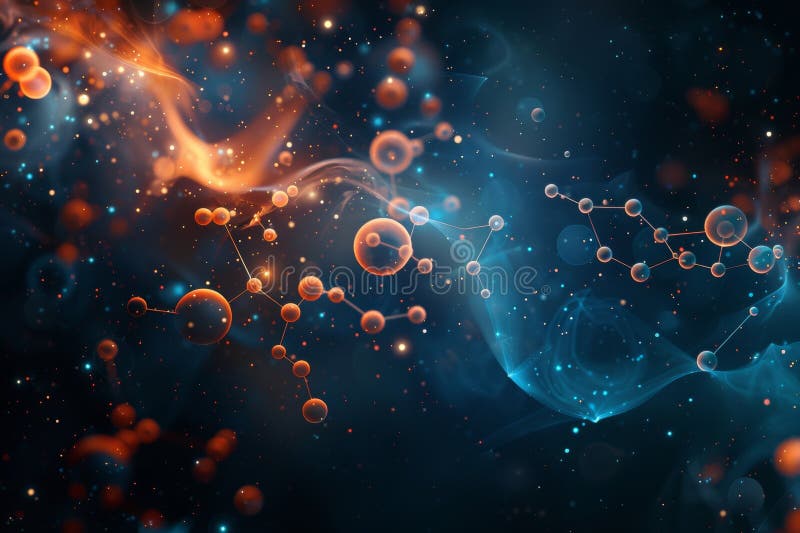 Abstract Molecule Structure, Research in Molecular Chemistry. Stock ...